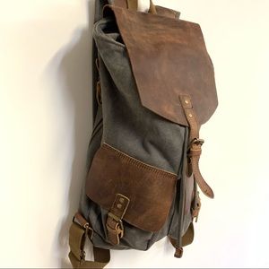Bags | Waxed Canvas And Leather Backpack Oversized | Poshmark